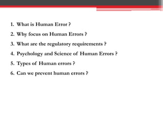 Introduction to Understanding Human errors in Pharmaceutical Industries ...