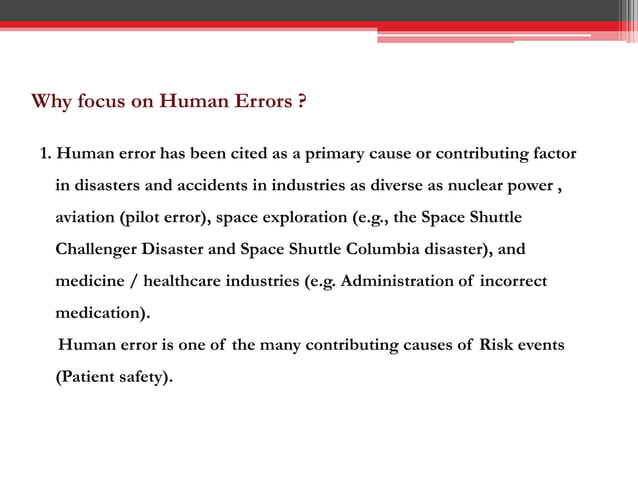 Introduction to Understanding Human errors in Pharmaceutical Industries ...