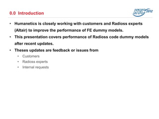Performance Improvement of Recently Updated FE Dummy Models ...