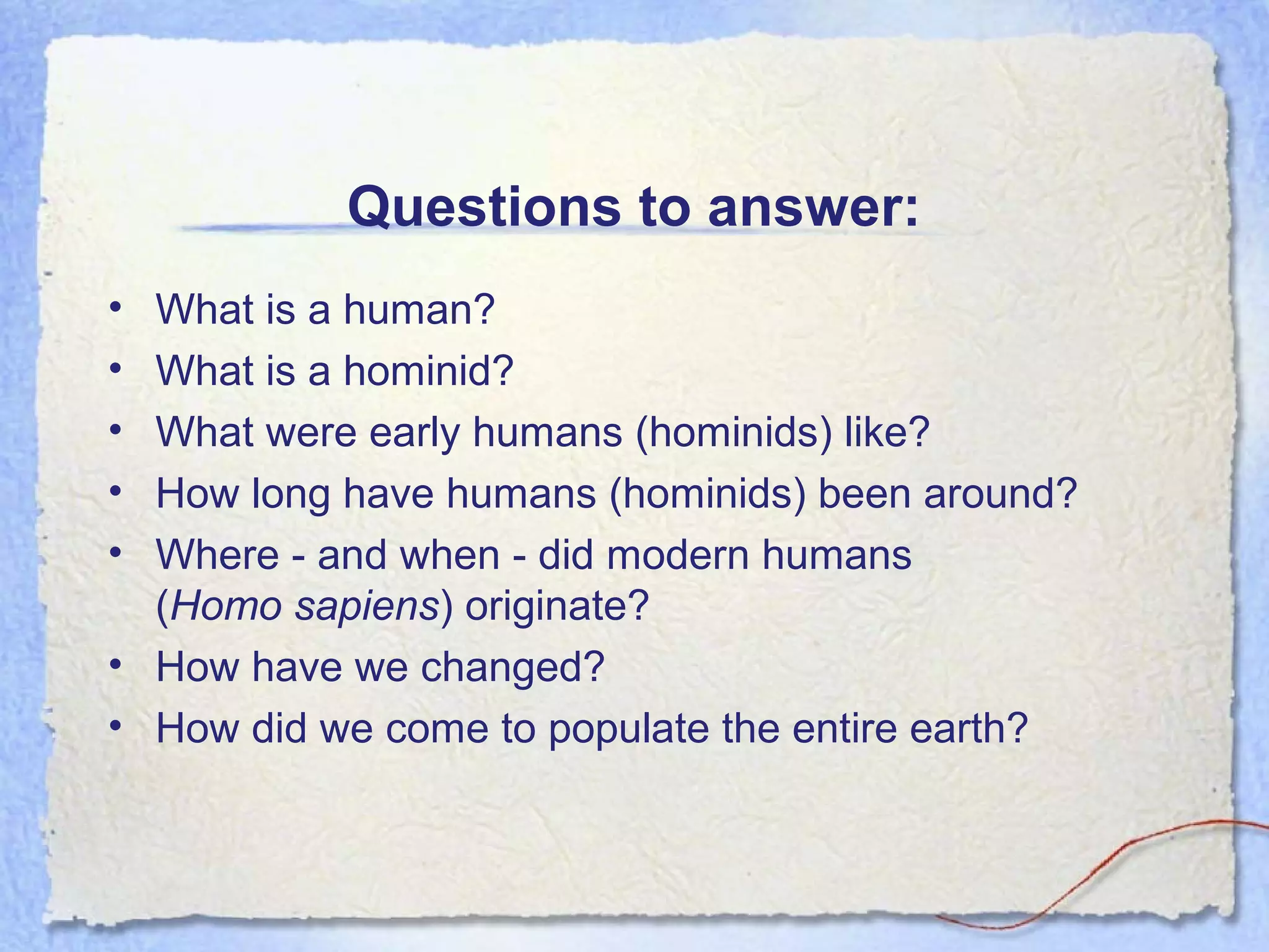 Human evolution | PPT