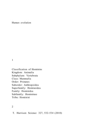 Human evolution1Classification of | DOCX