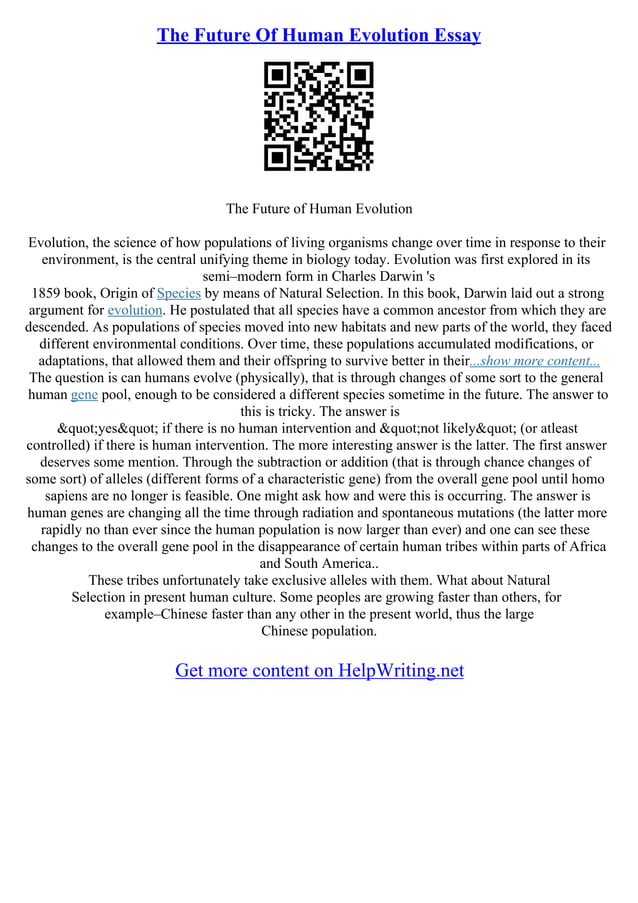 Human Evolution Essay | PDF