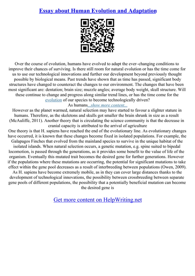 Human Evolution Essay | PDF