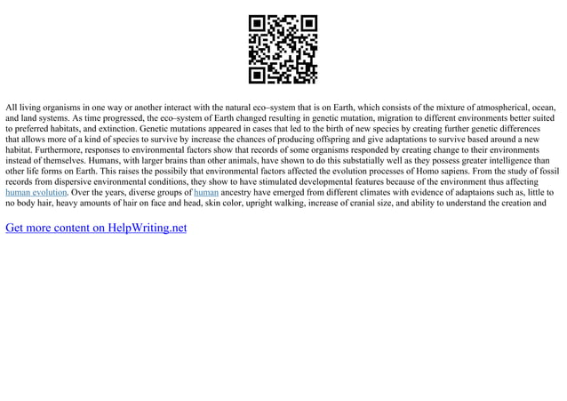 Human Evolution Essay | PPT