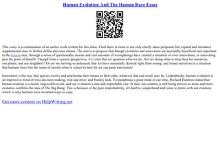 Human Evolution Essay | PPT