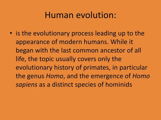 Human evolution | PPT