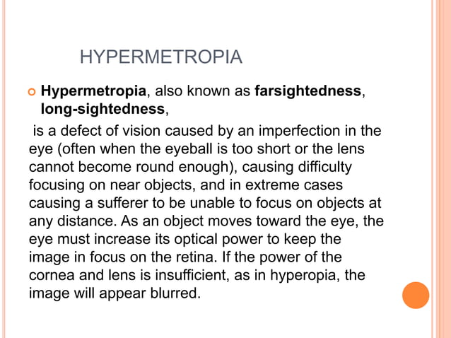 Human eye care and defects | PPTX | Eye and Vision Conditions ...