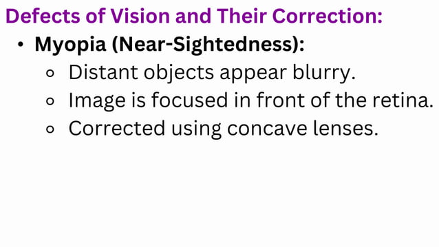 Human eye and colourful world class 10 .pptx | Eye and Vision ...