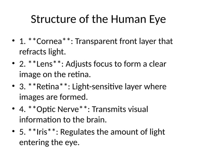 The Human Eye and Defects of Vision of 2009 | PPT
