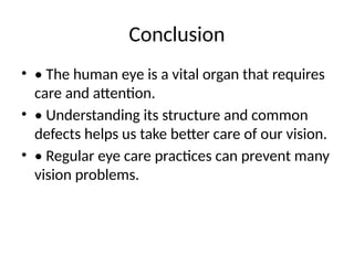 The Human Eye and Defects of Vision of 2009 | PPT