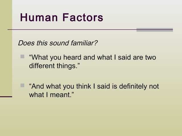 Human factors | PPT | Resume Writing and Advice | Job Search