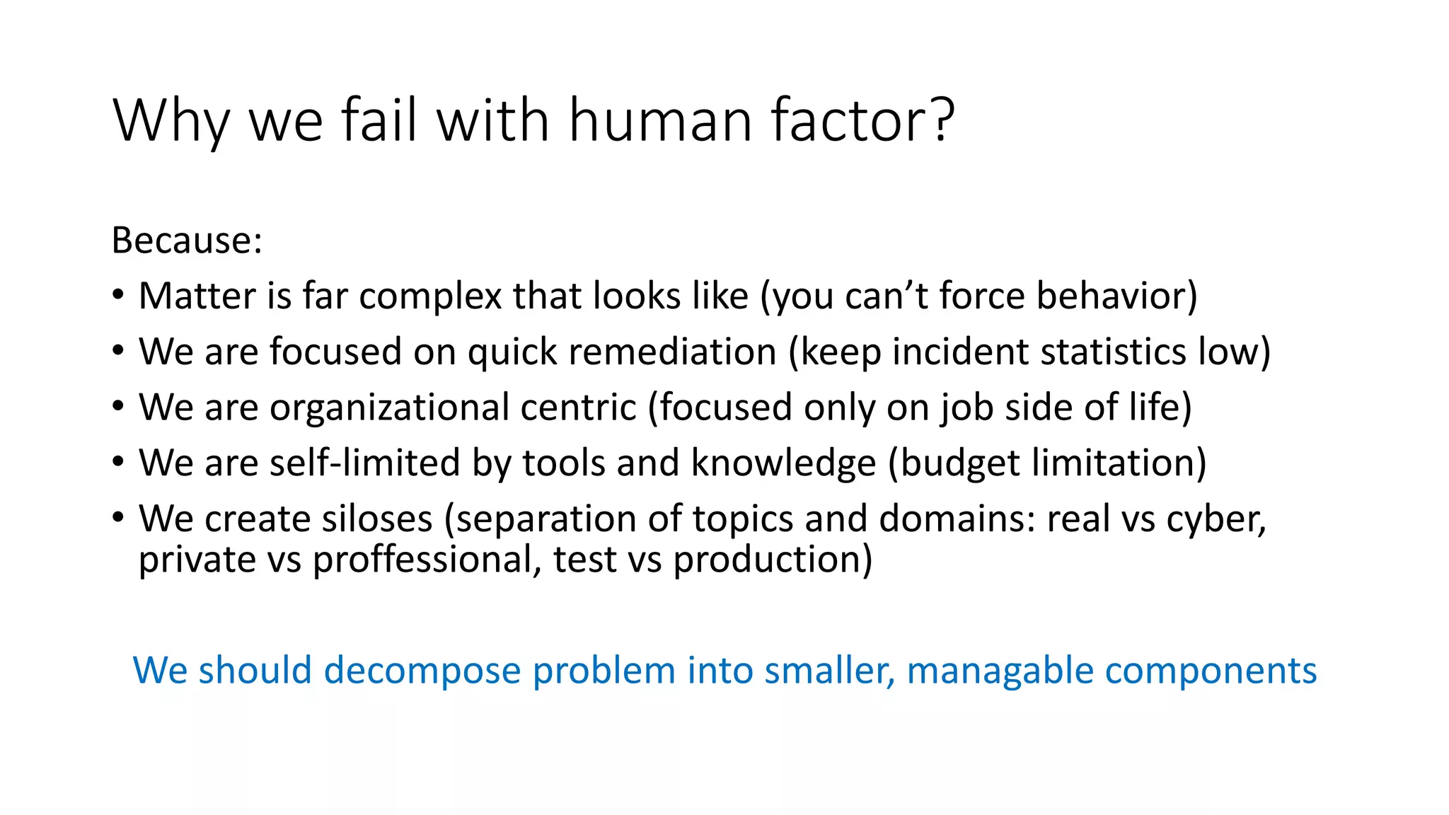 Human Factor Safety Decomposed | PPTX