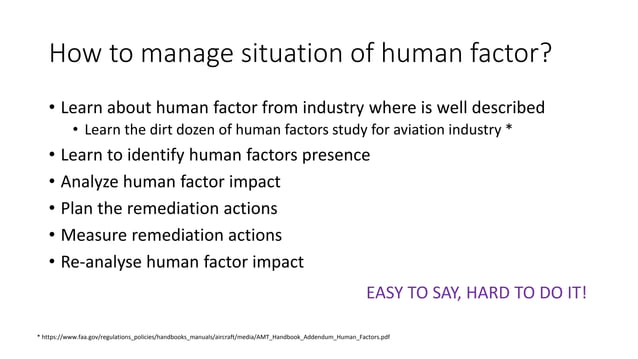 Human Factor Safety Decomposed | PPT