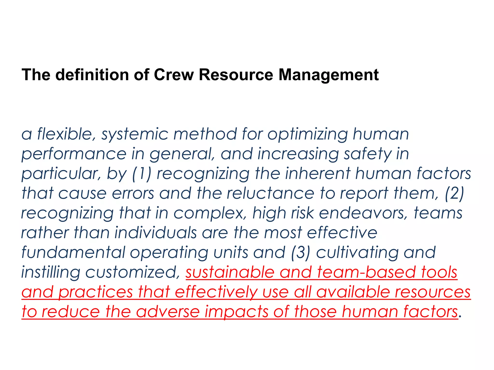 Human factors for crew&members | PPTX