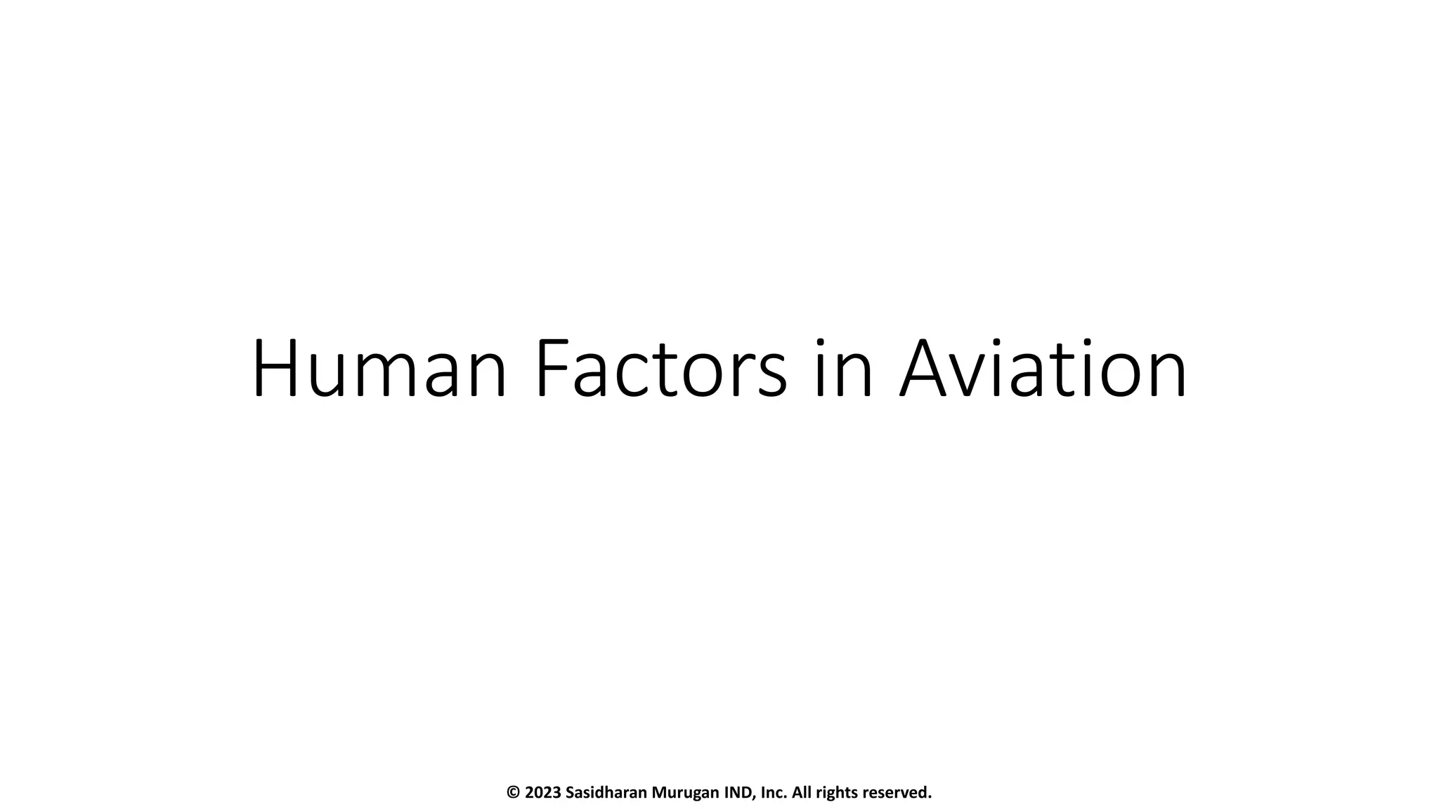 Human Factors in Aviation | PPTX