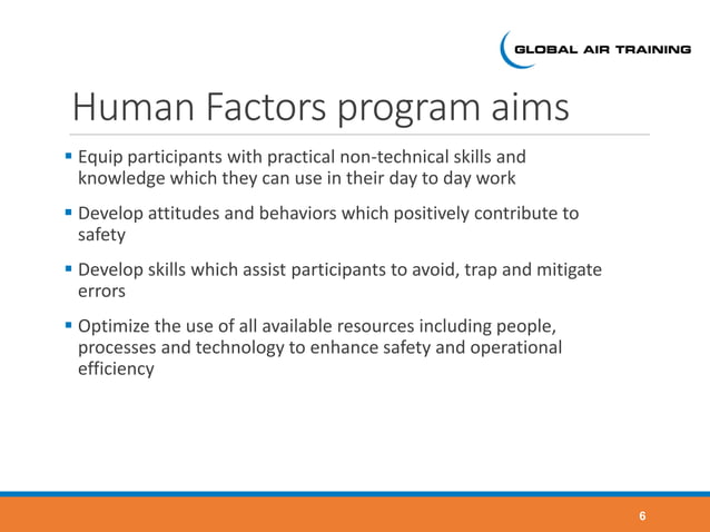 Human factors training | PPTX | Vocational Training | Careers