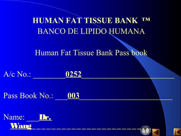 Human fat tissue bank | PPT