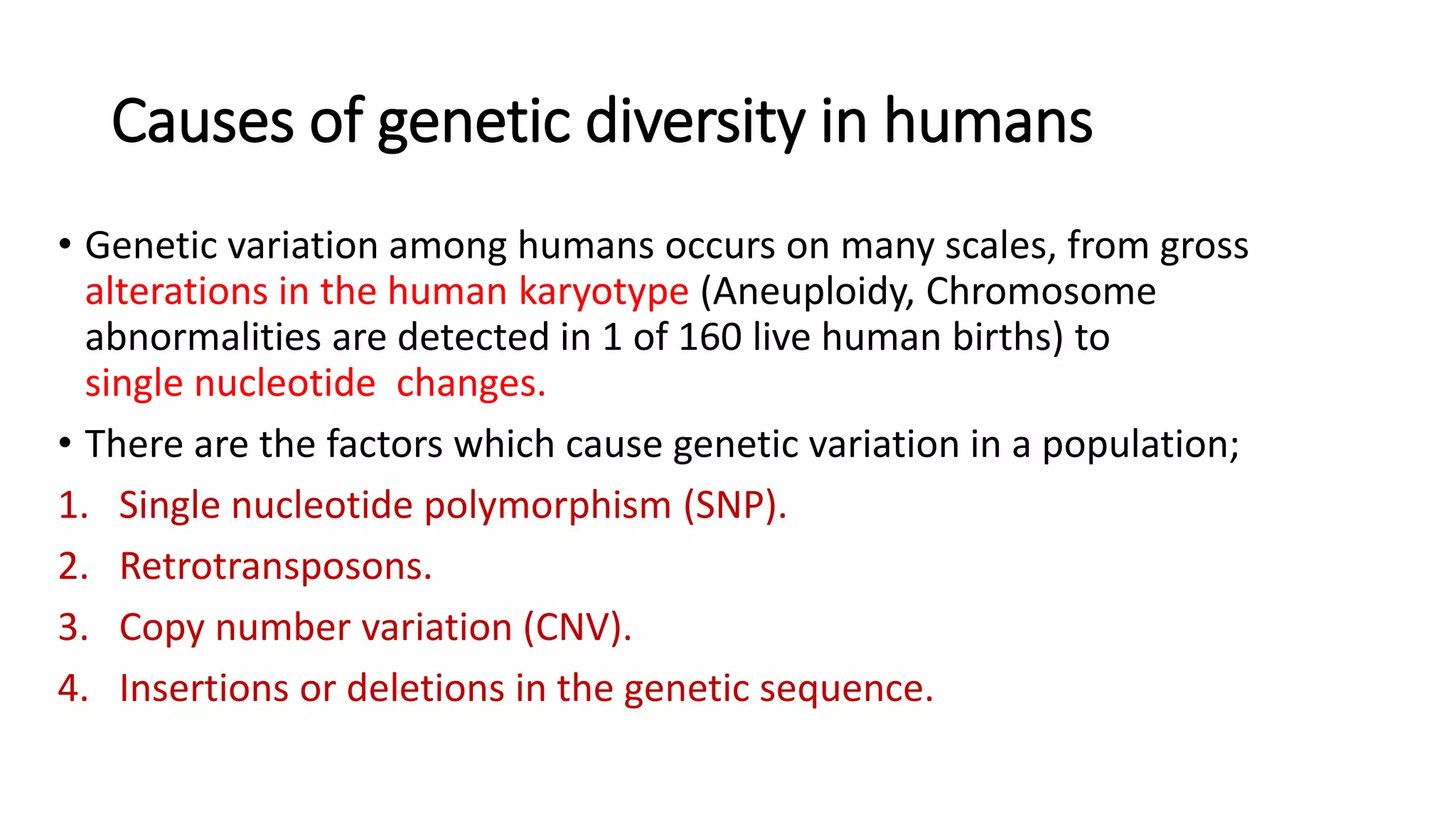 Human genetic diversity and origin of major human groups | PPTX