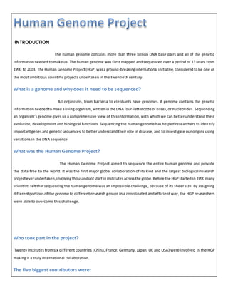 Human genome project | DOCX