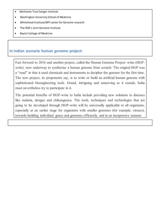 Human genome project | DOCX