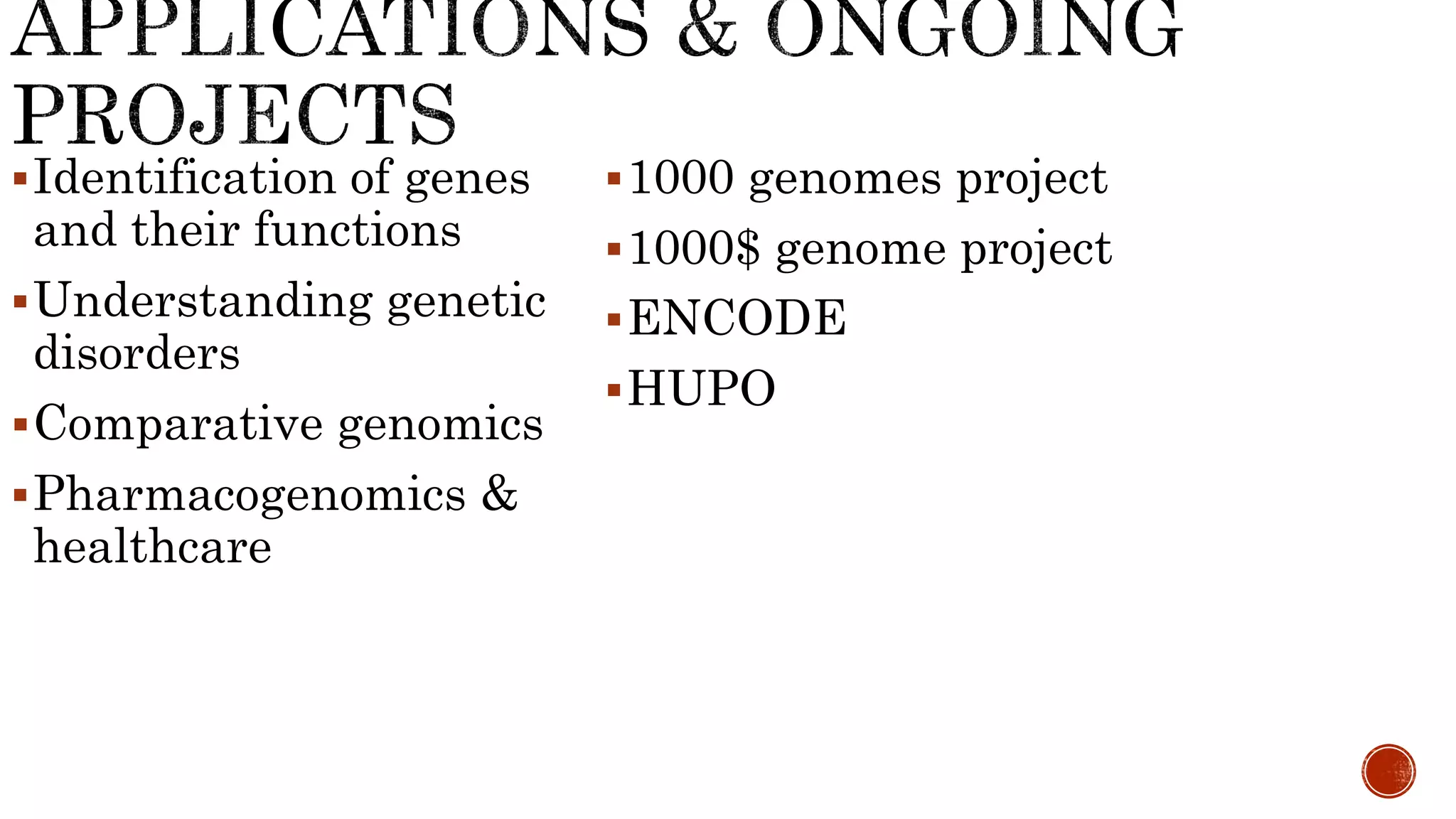Scope and goals of Human genome project,M. Sc. Zoology, University of ...