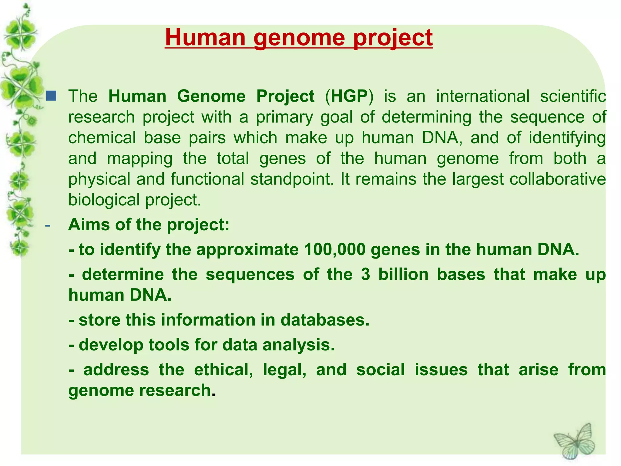 Human genome project by kk sahu | PPTX
