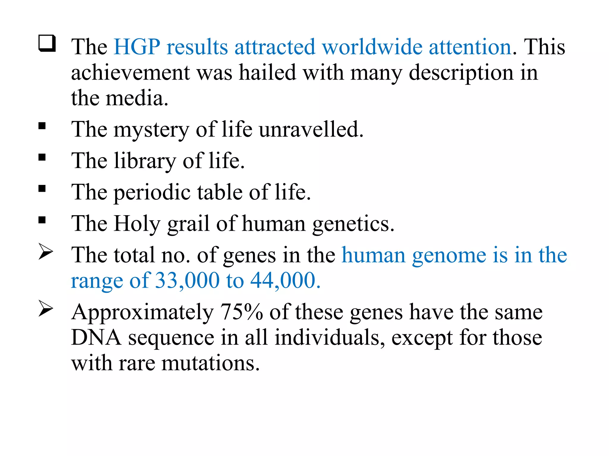 Human genome project () | PPT