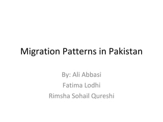 Migration in Pakistan | PPT