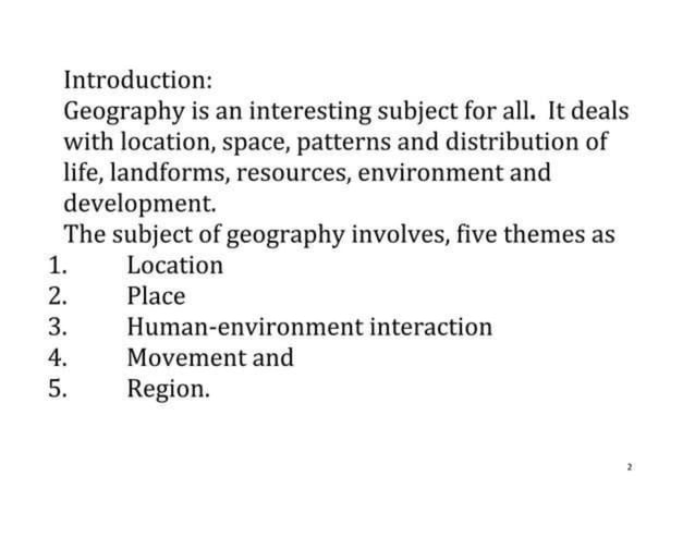 Human Geography introduction and Themes explanation and basic concept | PPT