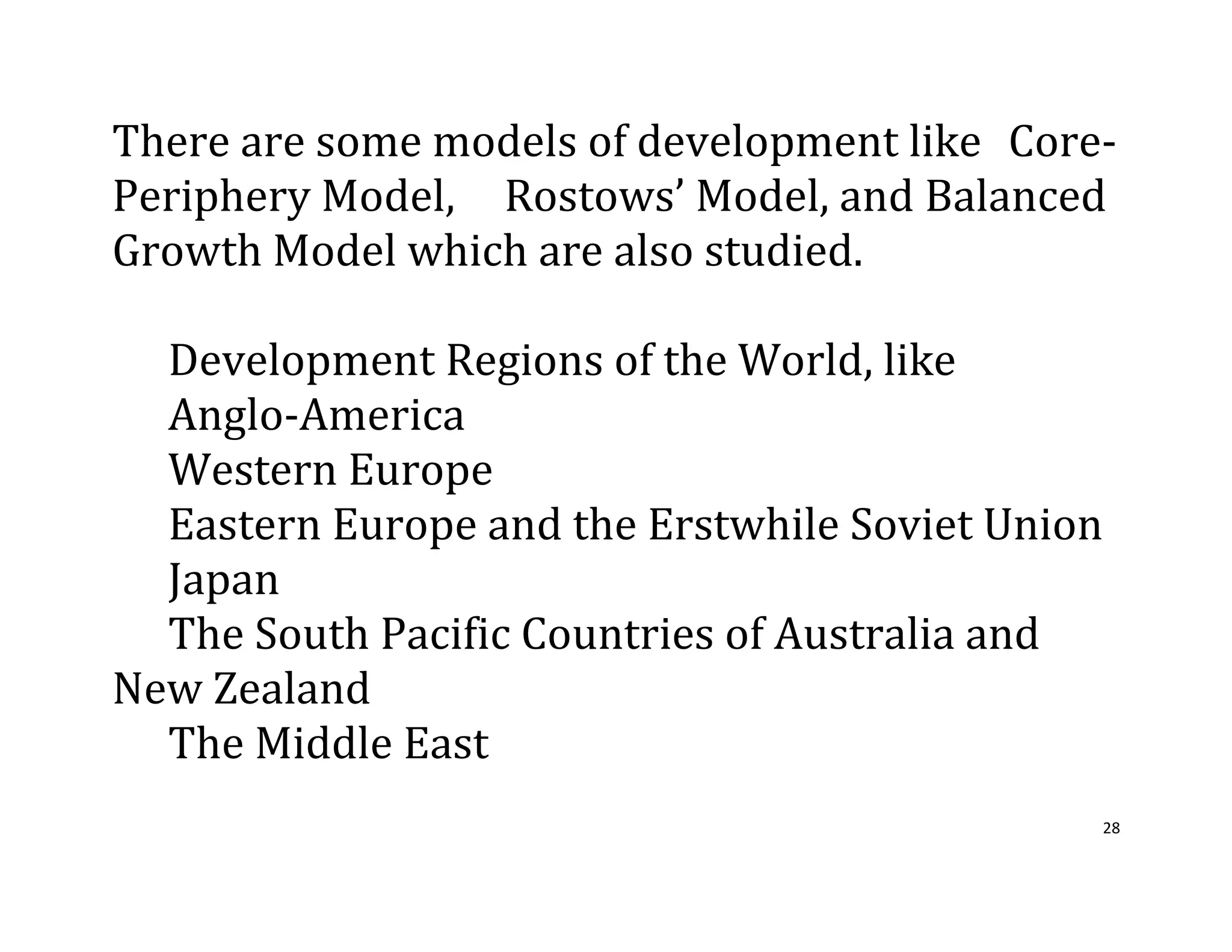 Human geography -an outline