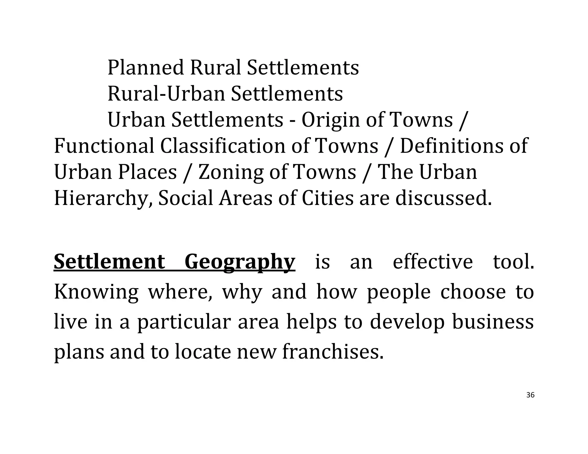 Human geography -an outline