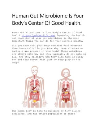Human Gut Microbiome Is Your Body's Center Of Good Health