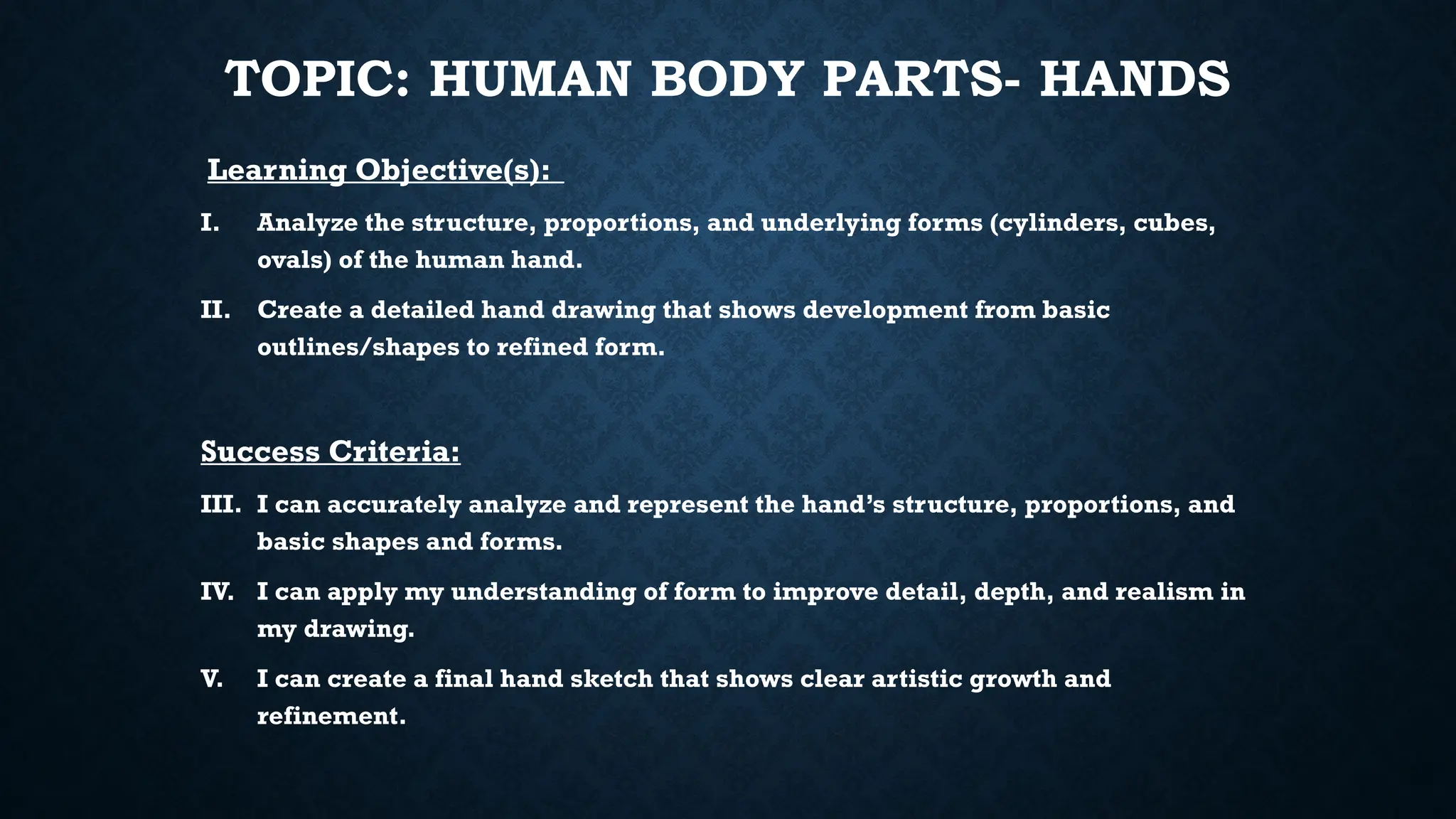 Human Hand Drawing Proportion And Gesture Pptx