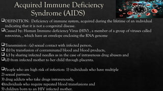 HUMAN HEALTH AND DISEASES (Acquired Immune Deficiency Syndrome (AIDS ...