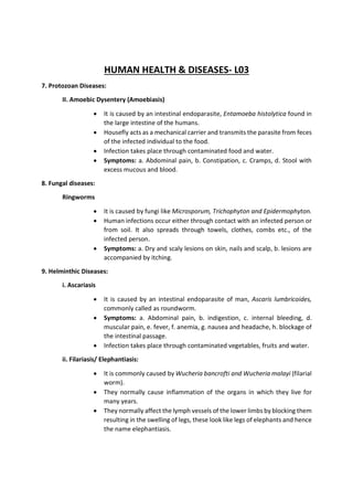 Human health & diseases L03 | PDF
