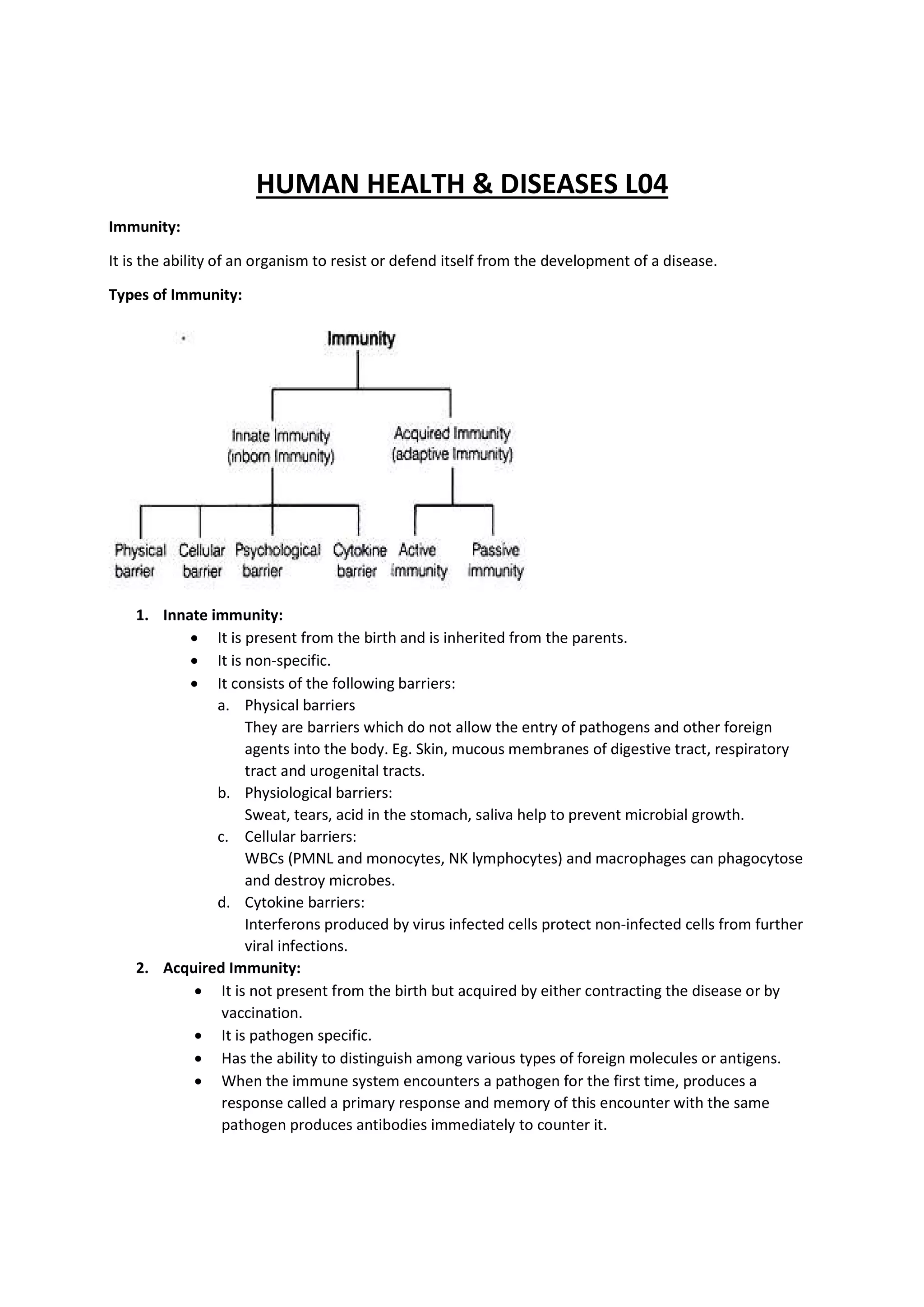 Human health & diseases L04 | PDF | Infectious Diseases | Diseases and ...