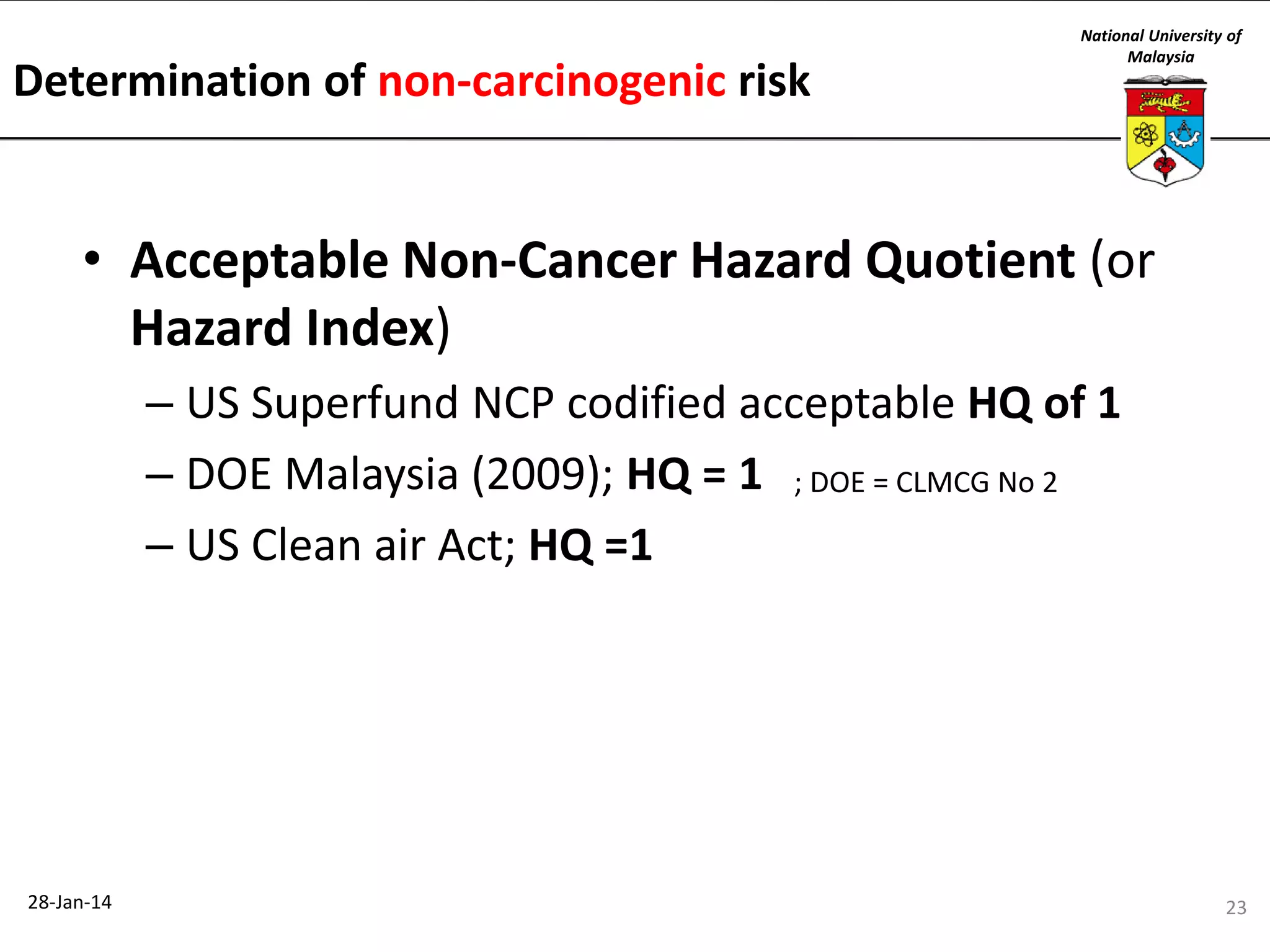 Human health risk assessment | PDF
