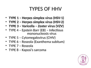 Human Herpes Virus: hISTORY AND MANAGEMENT | PPTX