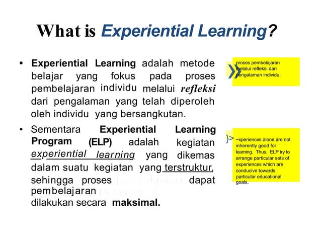 Experiential learning dalam pembelajaran orang dewasa | PPTX