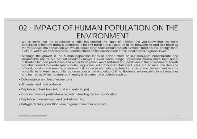 Human impact on environment b.ed