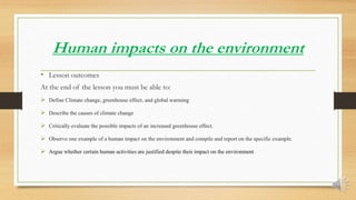 Human impacts on the environment | PPTX