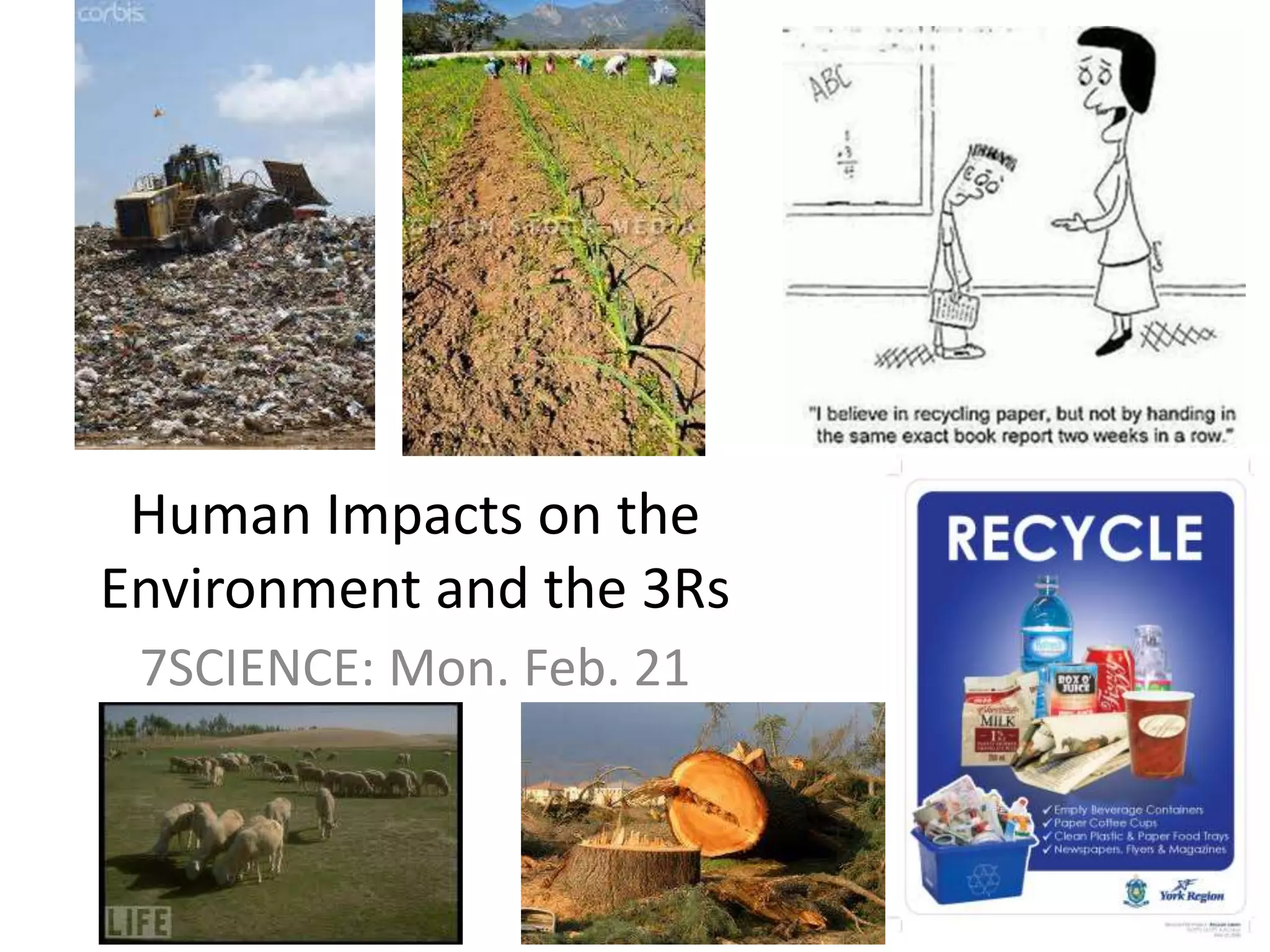 Human impacts on the environment and the 3 rs | PPT