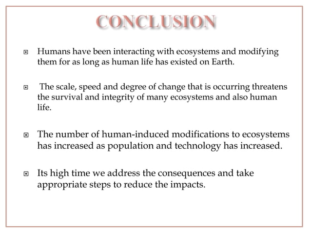 Human interferences in ecosystems | PPT