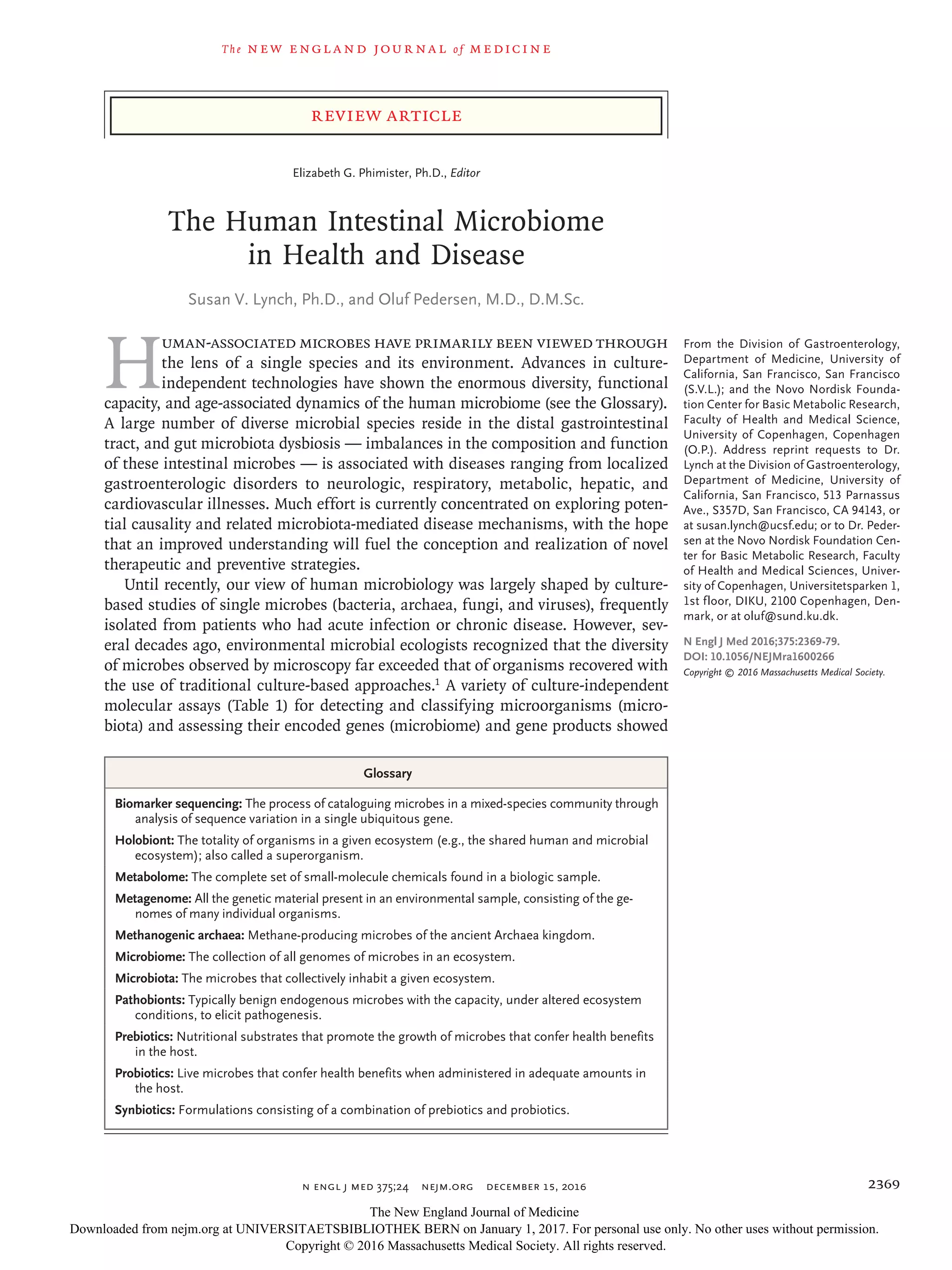 Human intestinal microbiome in health and diseases | PDF
