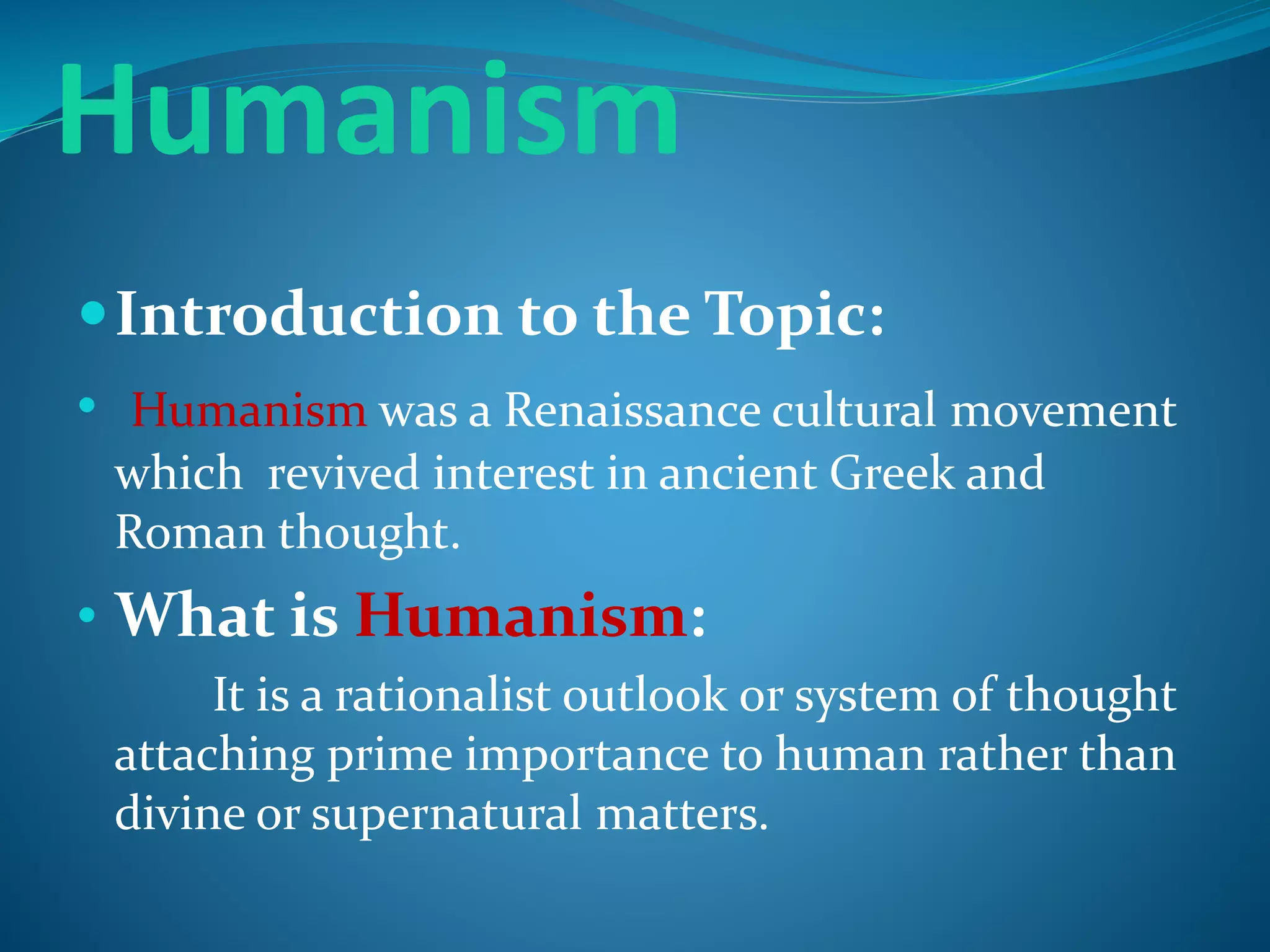 Humanism | PPTX