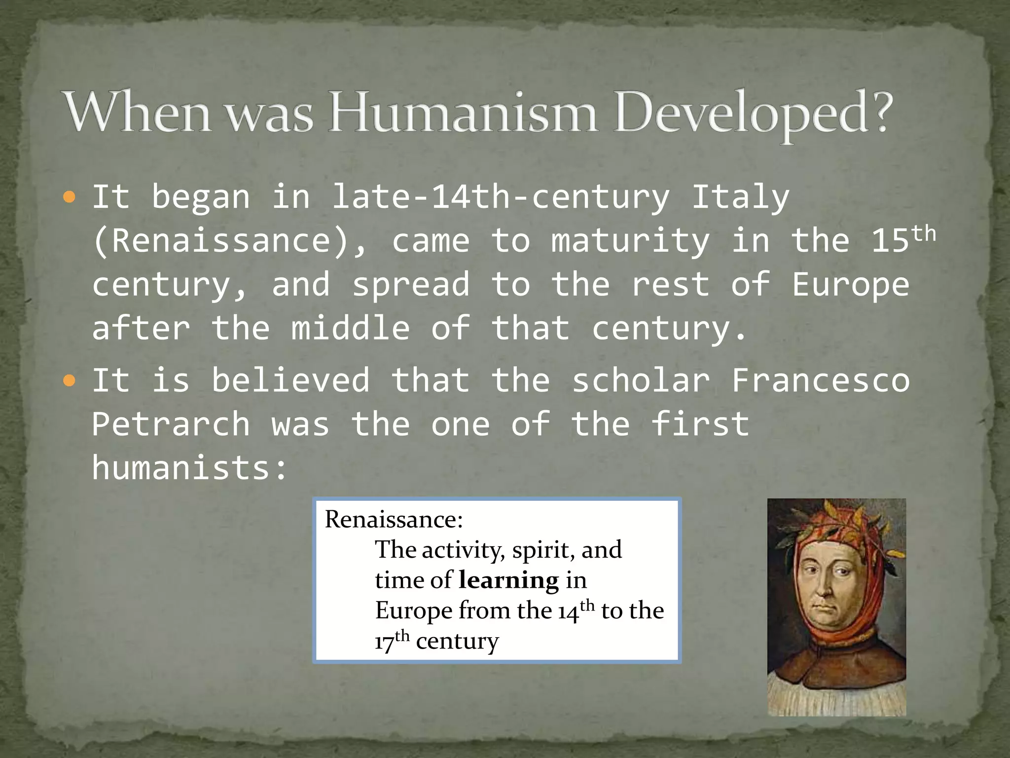 Humanism -- Global Perspectives | PPTX