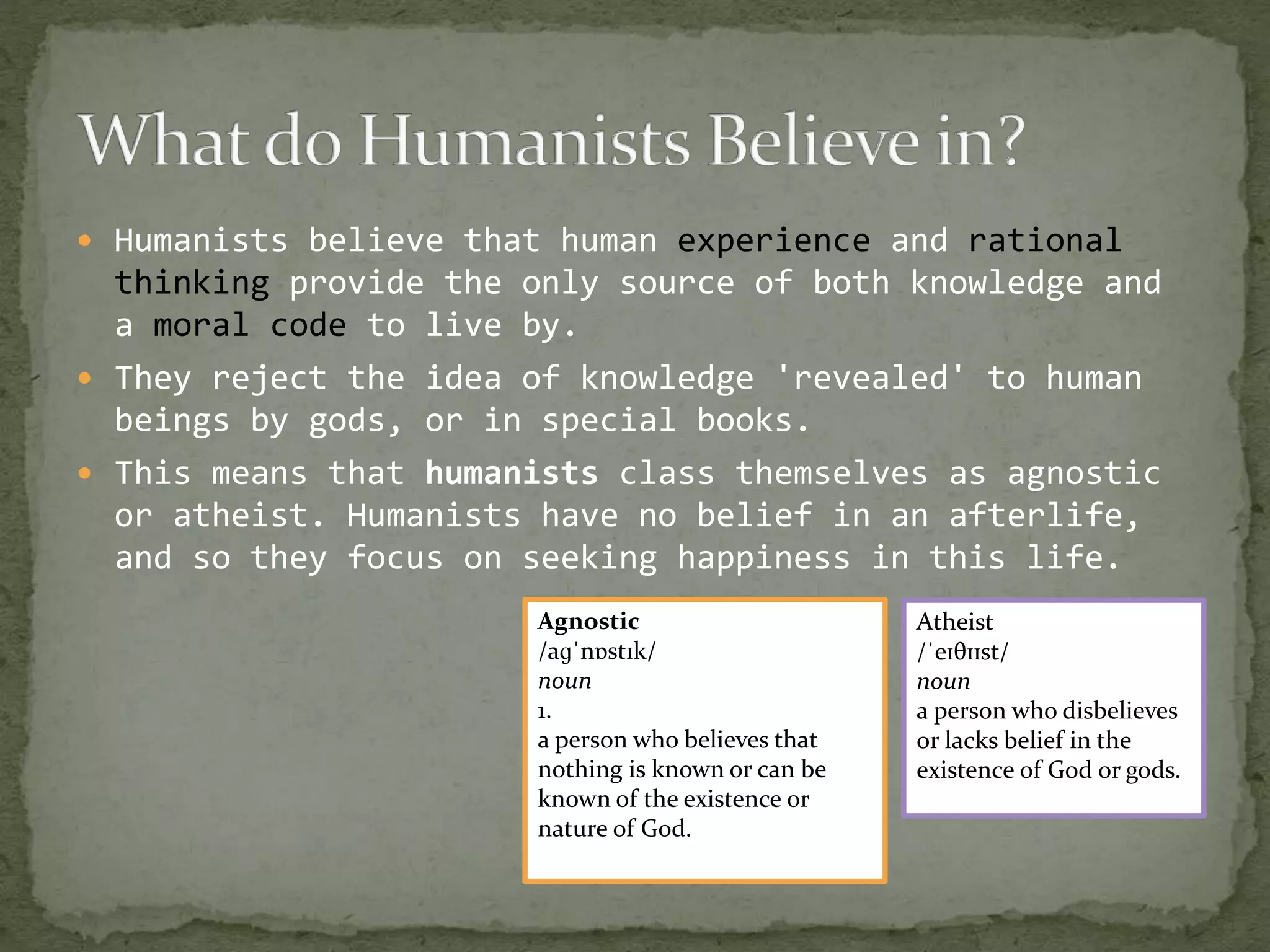 Humanism -- Global Perspectives | PPTX