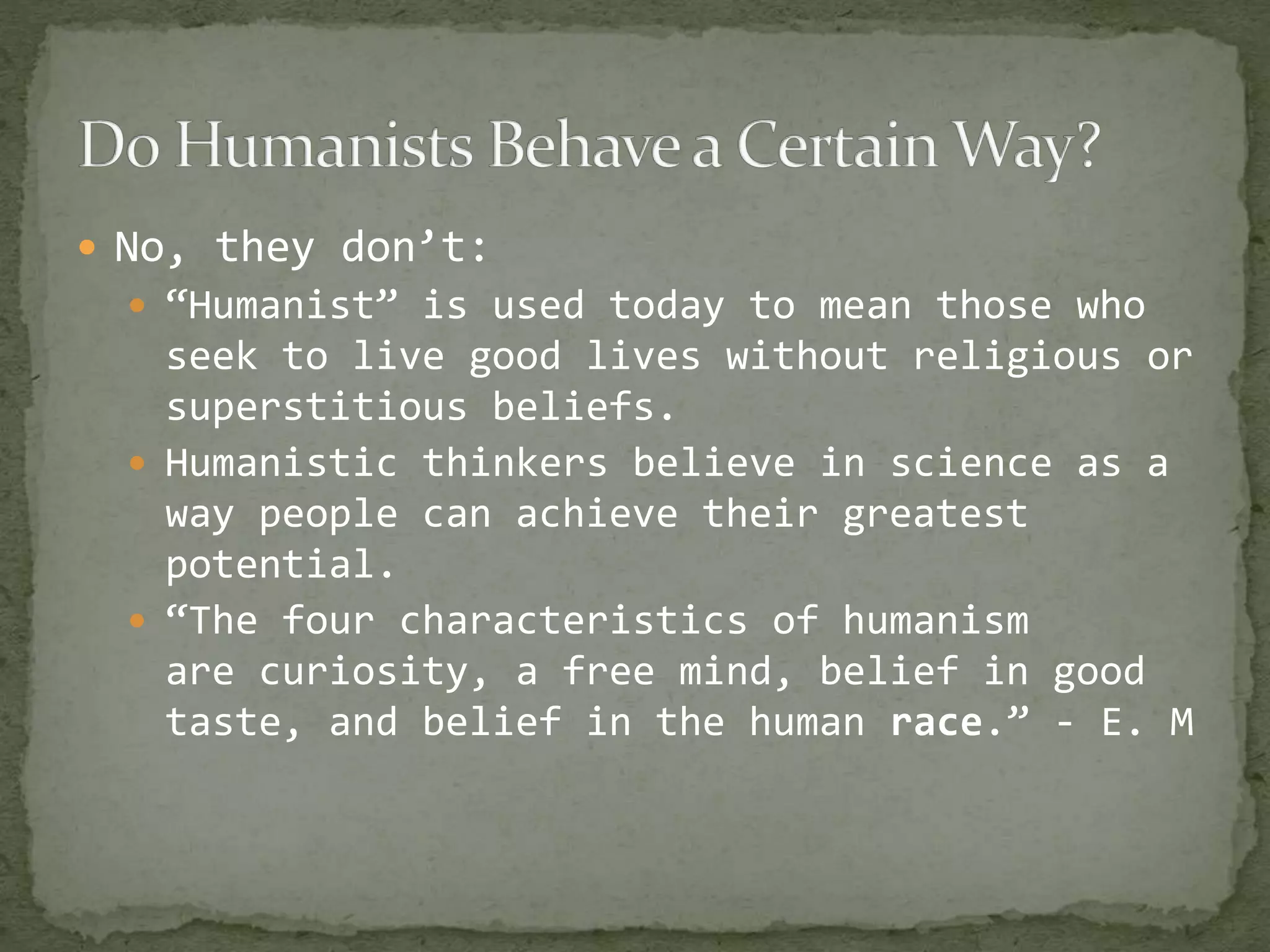 Humanism -- Global Perspectives | PPTX