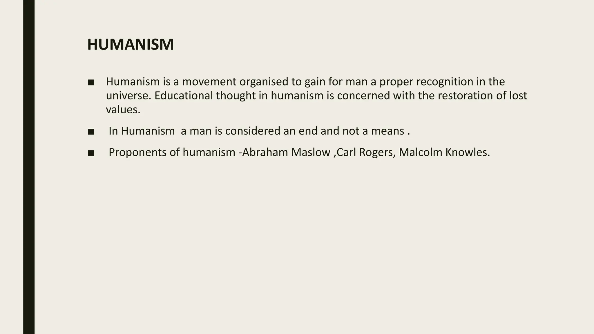 Humanism - The school of philosophy | PPTX