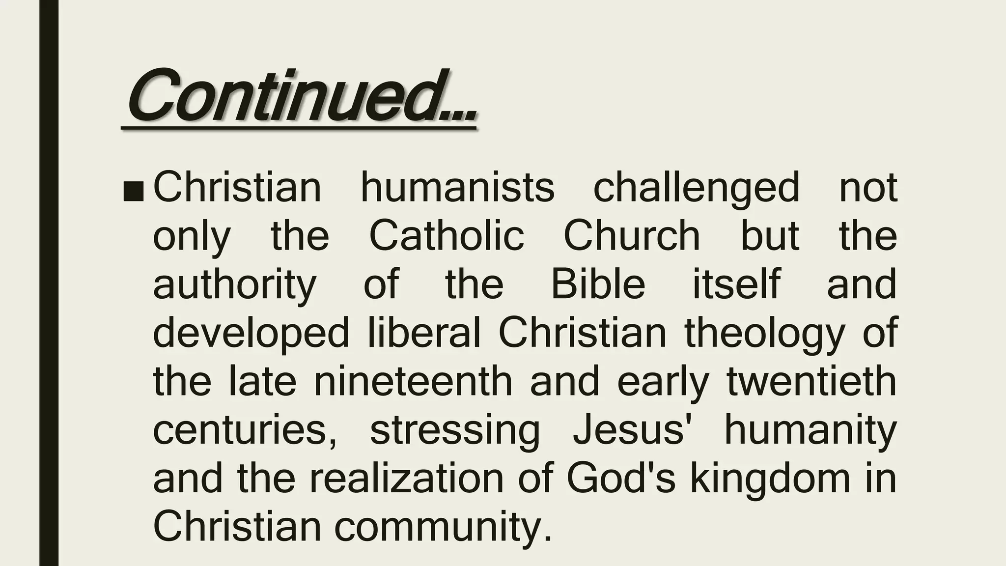 Humanism and challenges faced by the church authority | PPTX